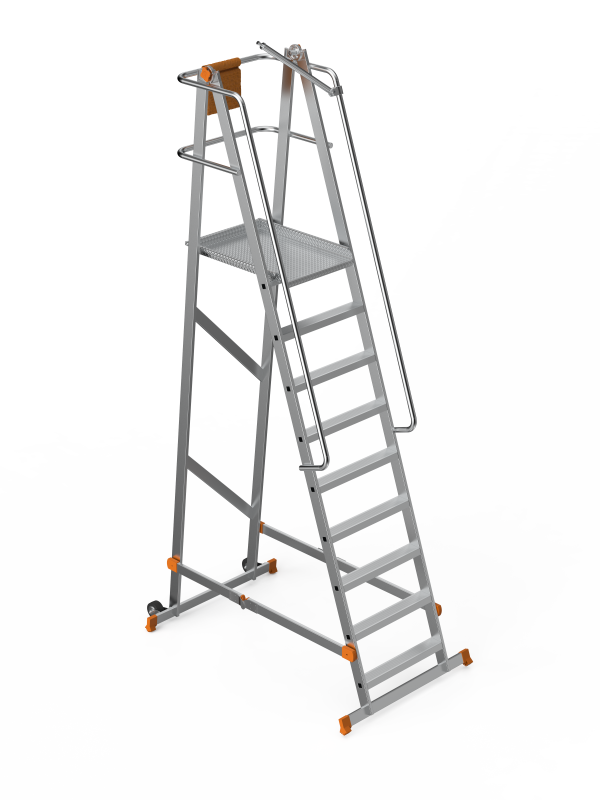Foldable Wheeled Platform Ladder | Elite tools