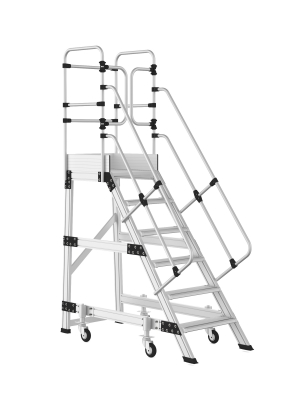 One Sided Wheeled Platform Ladder(Spring Loaded Type) | Elite tools